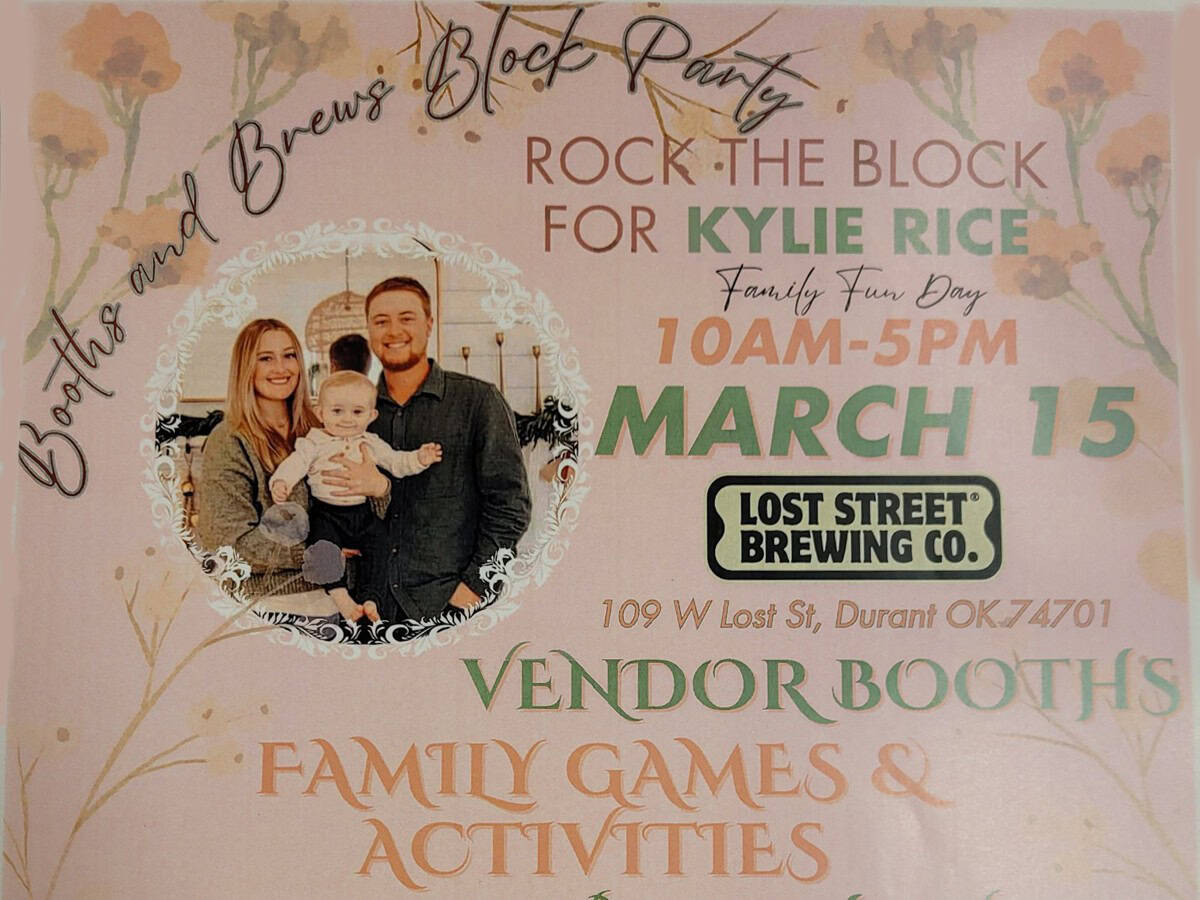 Booths and Brews Block Party benefit for Kylie Rice - Bryan County Patriot